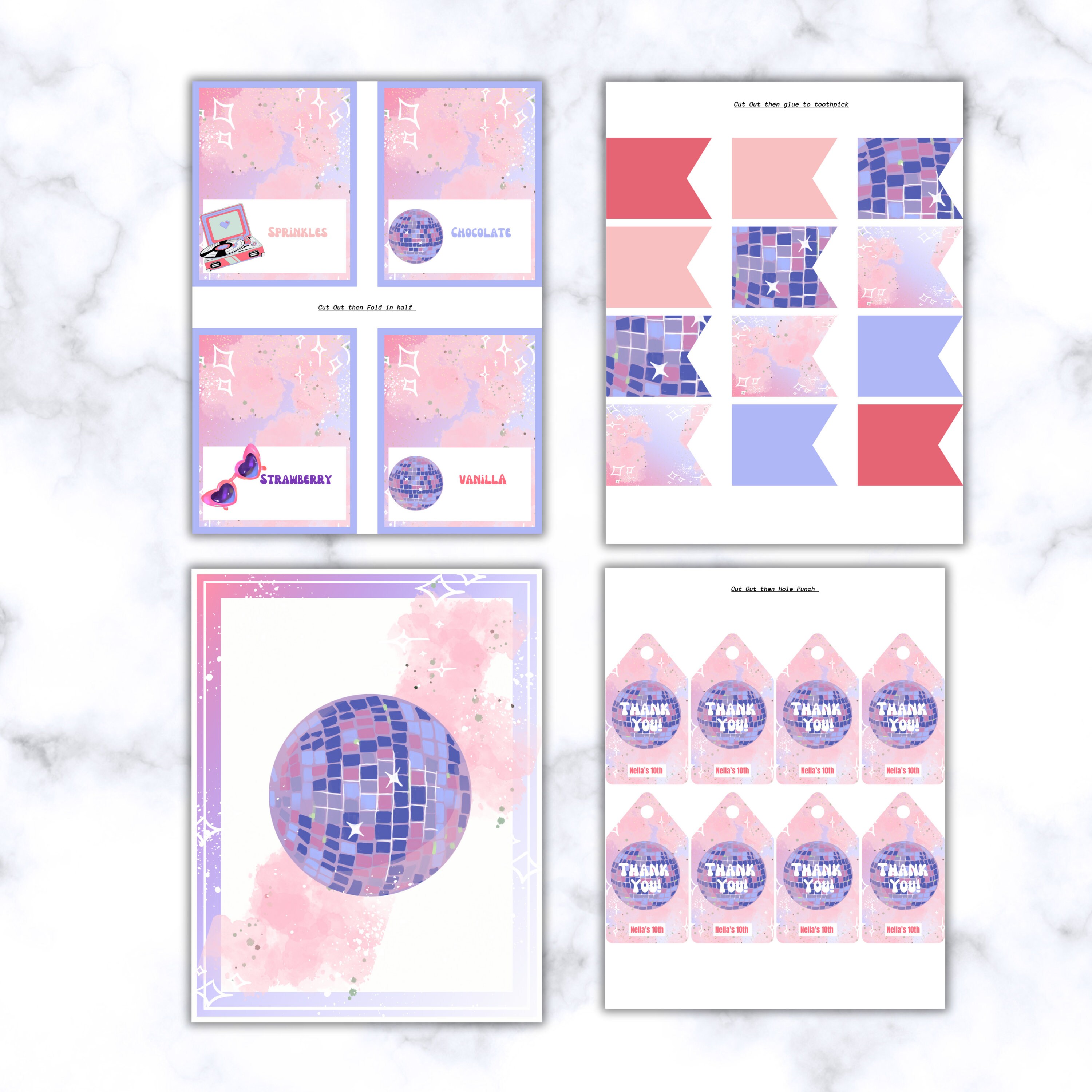 Editable Invite Disco Ball Party Set ,disco Party Supplies Dance Decor ...