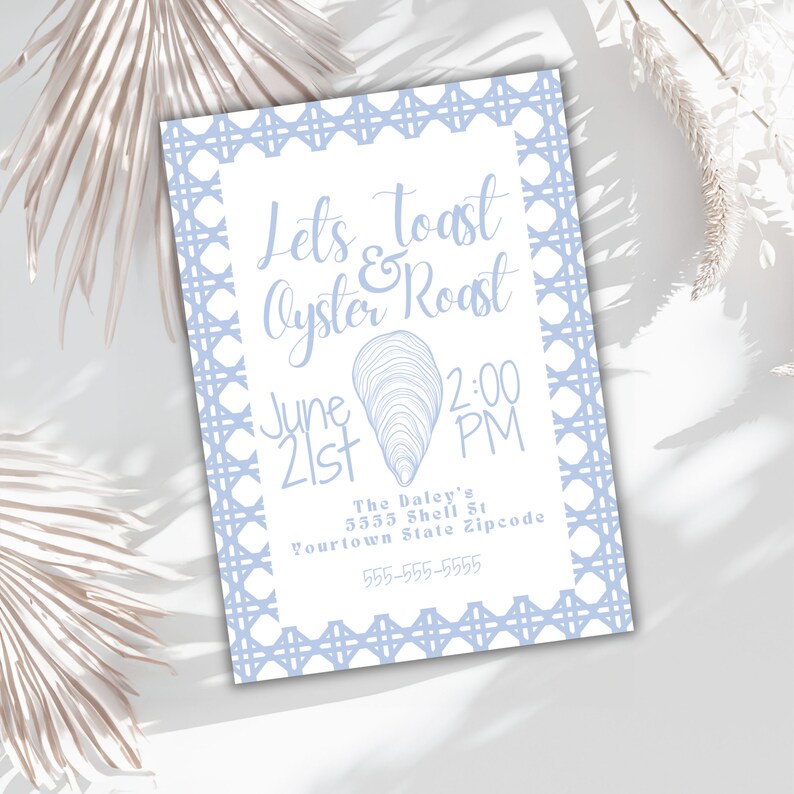 Editable- Oyster Roast Dinner Party Invite. Toast and Roast, Shuck Em ...