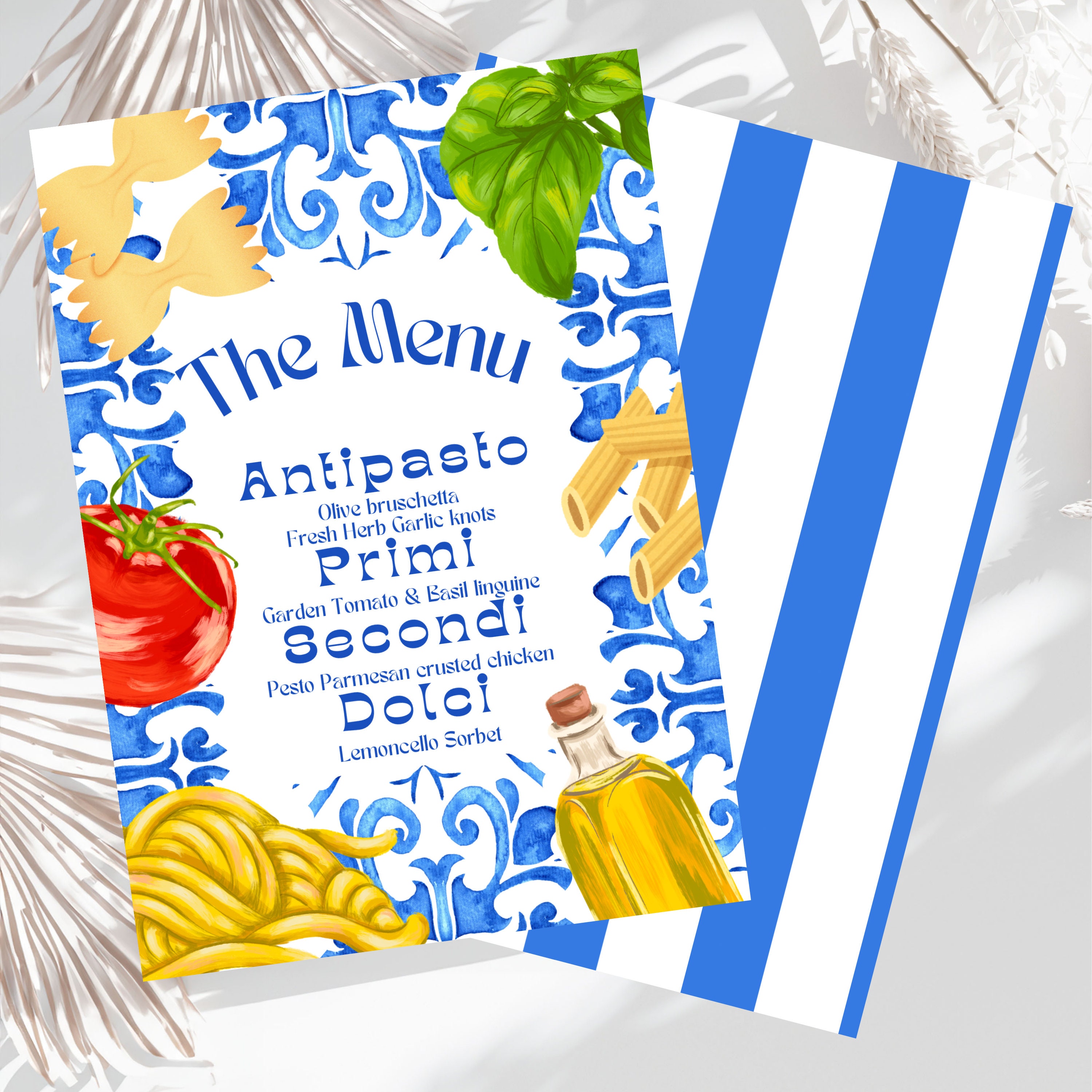 Editable- Italian Dinner Party Invite , Menu , Pasta Birthday Thats ...