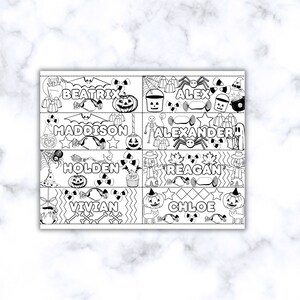 Printable Personalized Halloween Coloring Bookmark Set - Etsy
