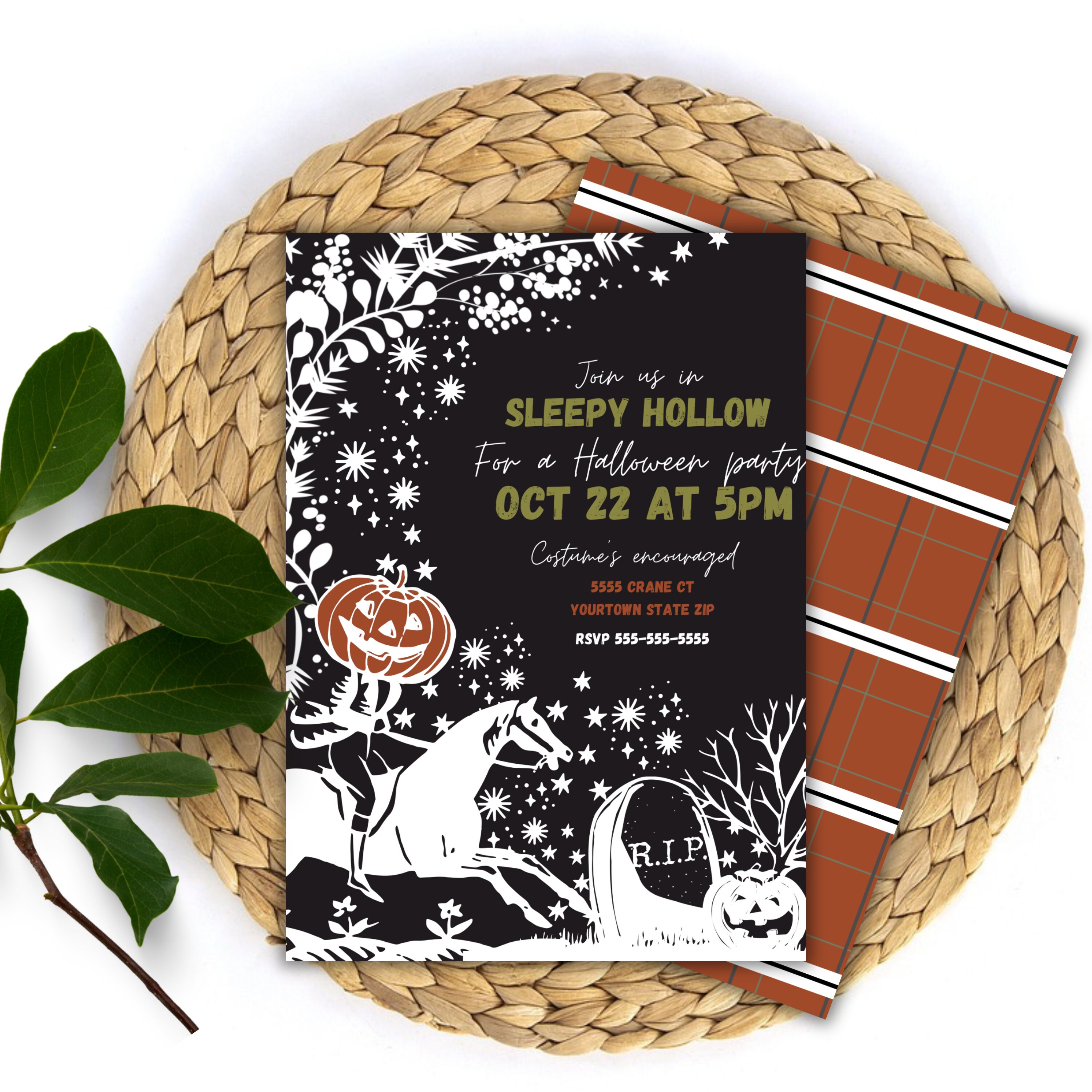 Editable-sleepy Hollow Vintage Invitation Halloween Party Invite- Retro ...