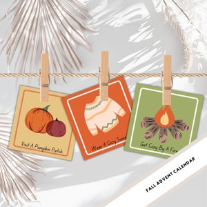 Printable Fall Advent Activities Cards Halloween Advent Calendar ...