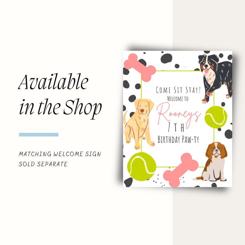 Editable Doggie Birthday Invitations Come Sit Stay Lets Pawty Doggy Its ...