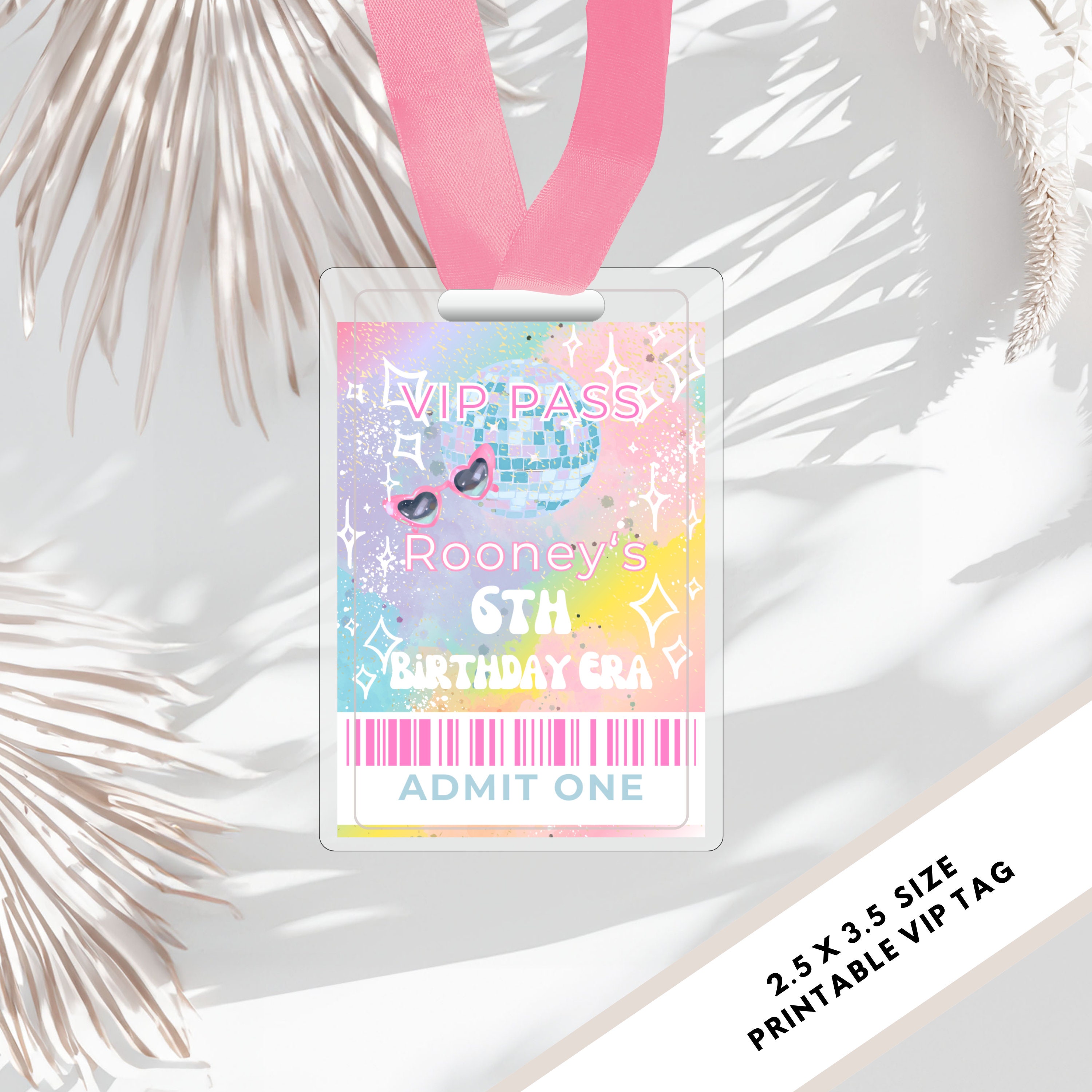 Editable Birthday Era Party VIP Tag Vip Pass You Tags Music Swifty ...