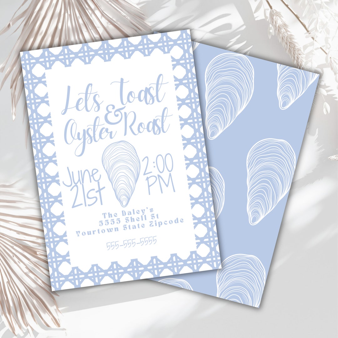 Editable- Oyster Roast Dinner Party Invite. Toast and Roast, Shuck Em ...