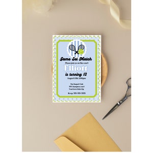 Tennis Lovers Printable Tennis Invitation Tennis Birthday Invite Tennis ...