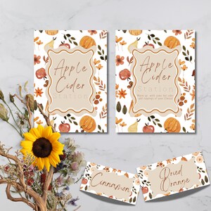 Editable Hot Apple Cider Bar Apple Cider Station Sign Menu Labels Baby ...