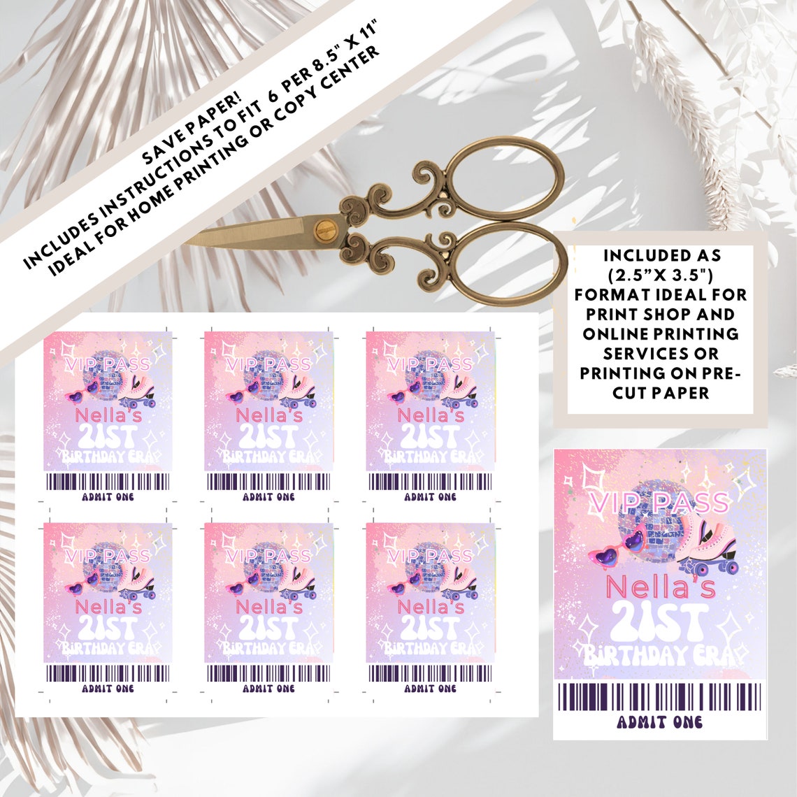 Editable Skate Vip Printable in My Birthday Era Fan Diy Vip Pass ...