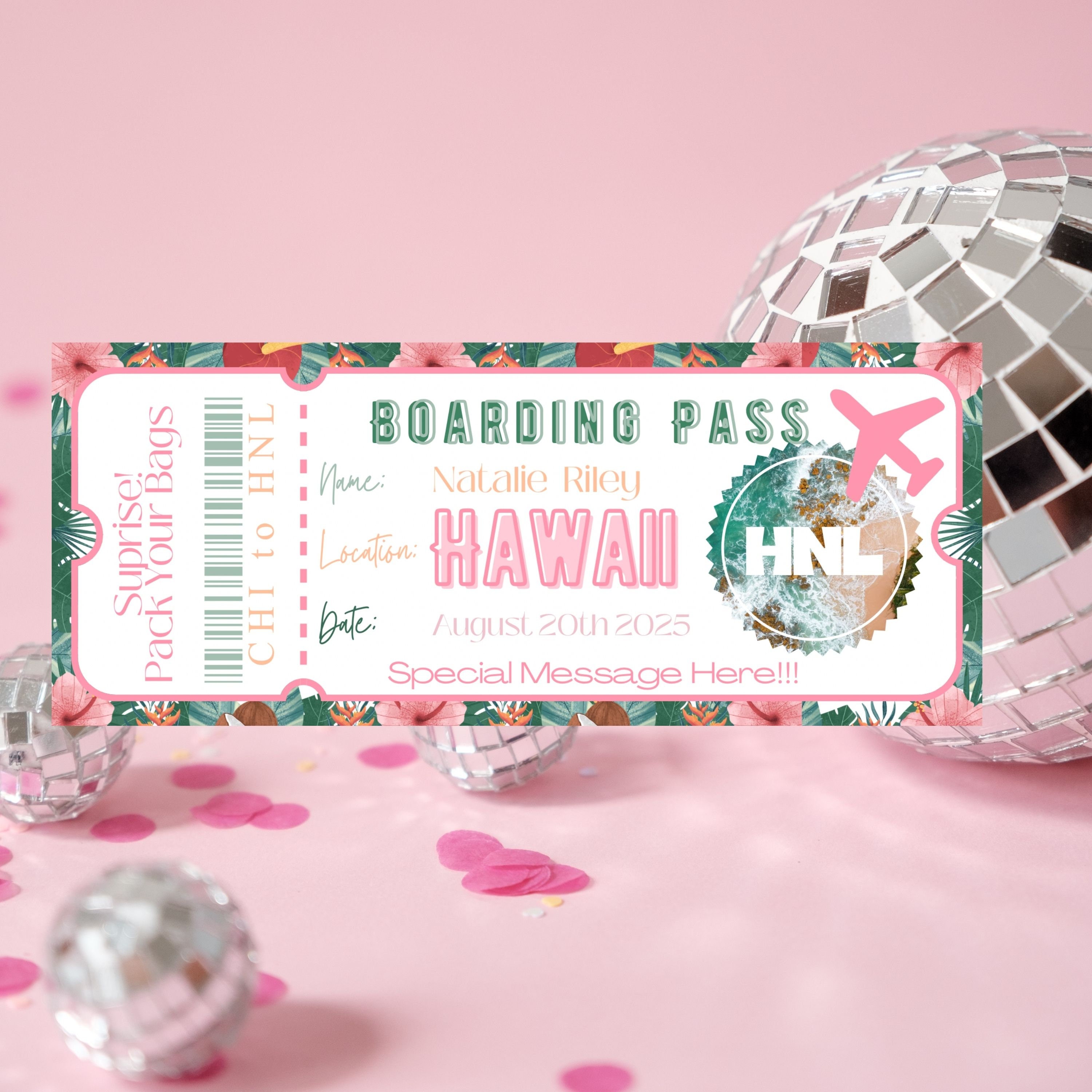 Editable Boarding Pass Template, Suprise Trip Boarding Pass ...