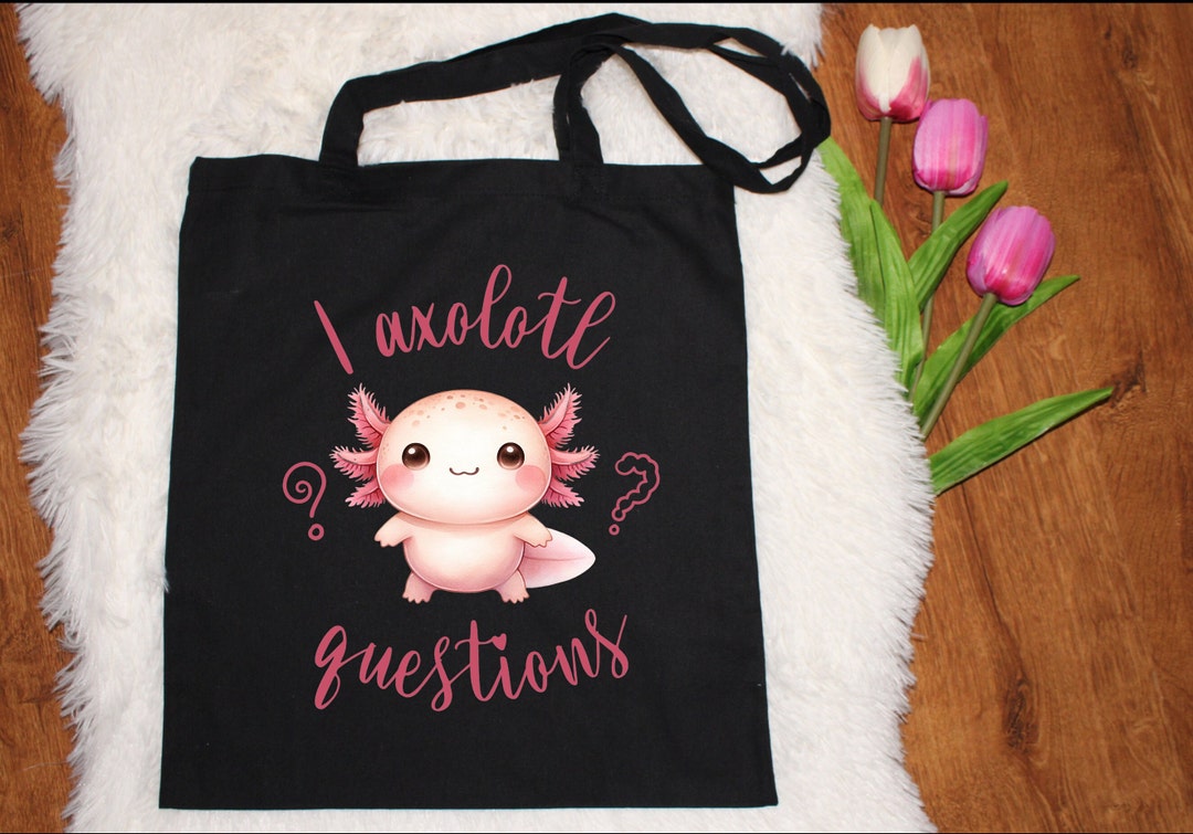Cute Axolotl Tote Bag, Axolotl Tote Bag, I Axotolt Questions Tote Bag ...