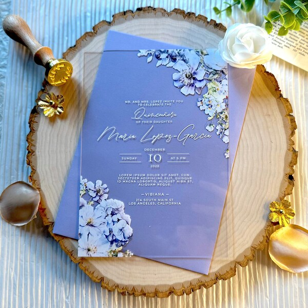 Acrylic Quinceanera Invitations - Etsy