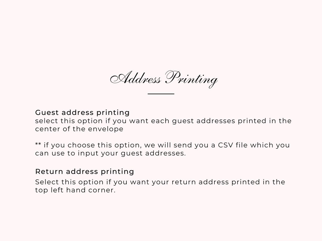 Envelope Address Printing: Guest & Return Address - Etsy