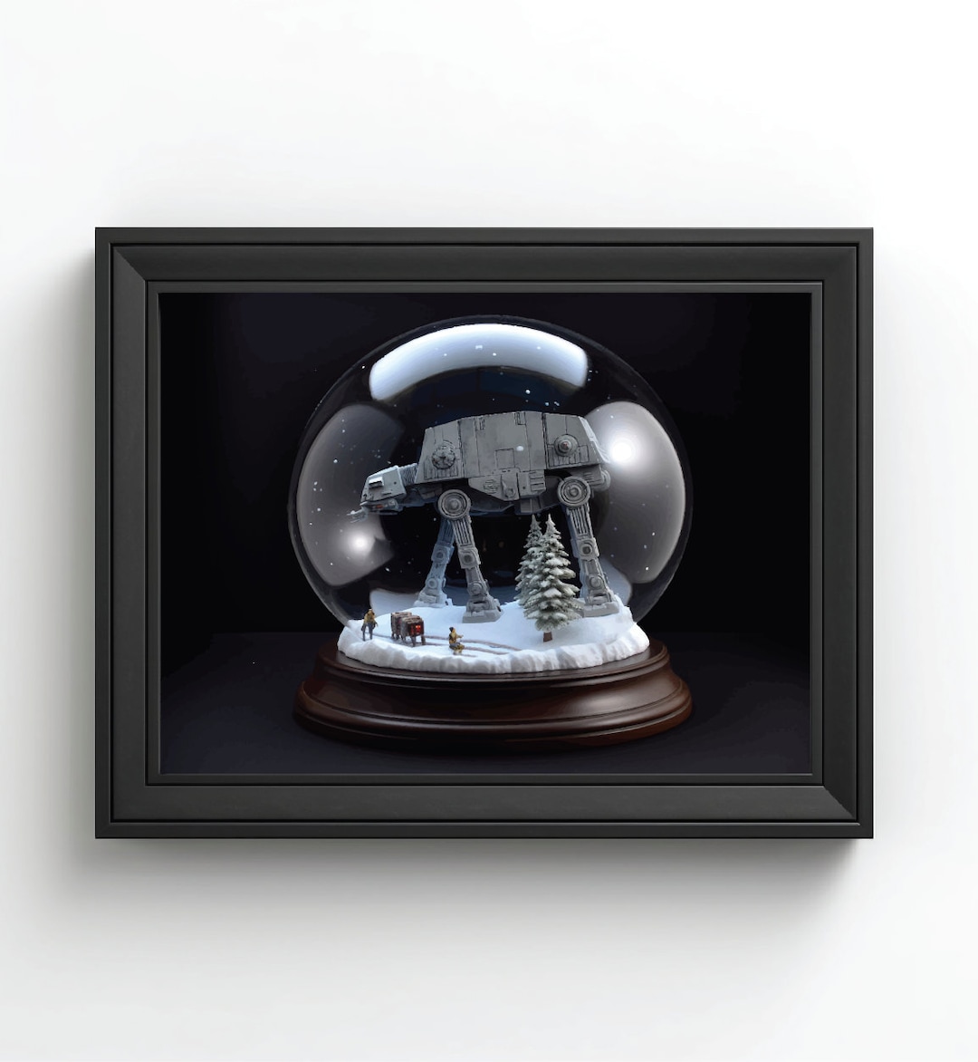 ATAT in a Snow Globe - Wall Decor Digital Art Science Fiction - Etsy
