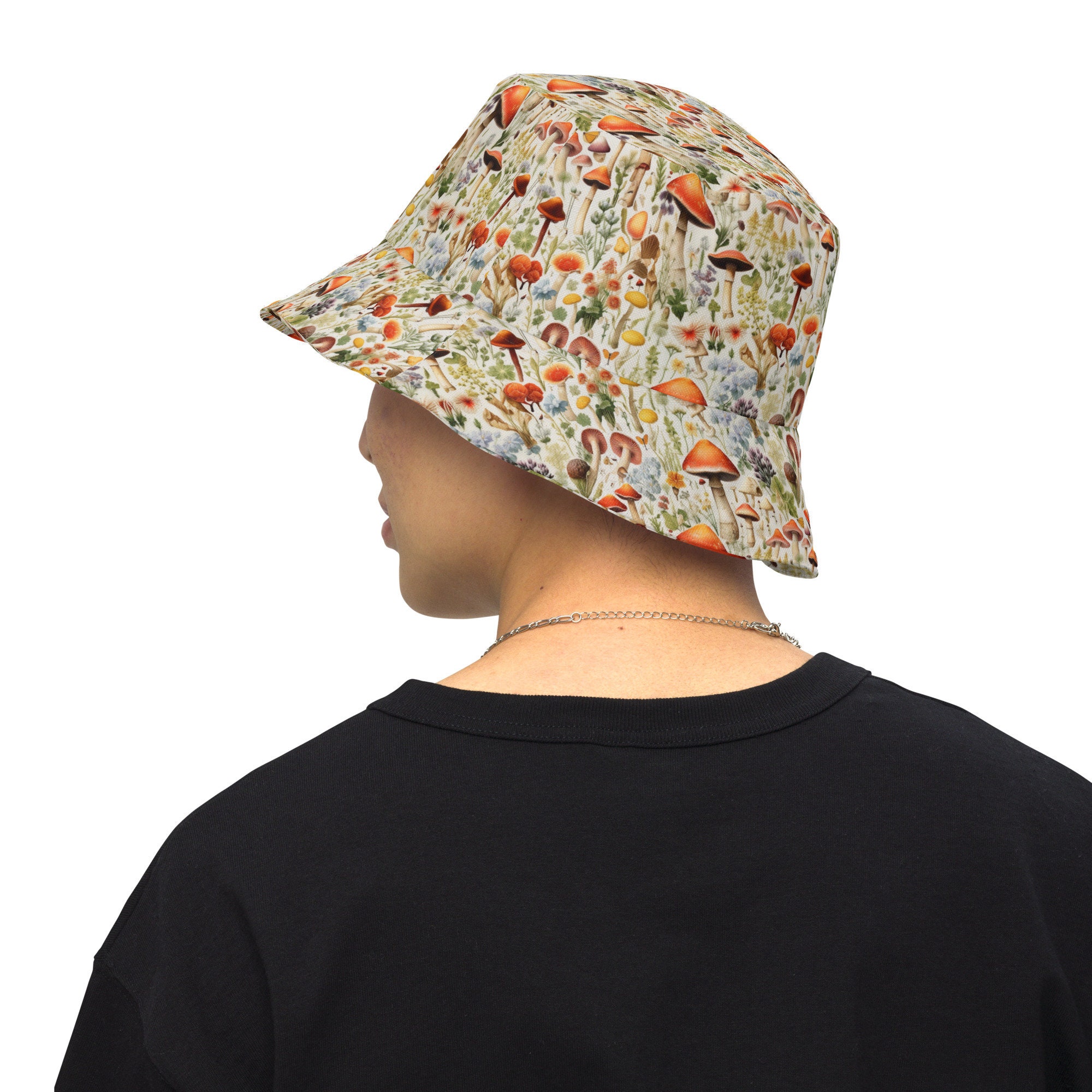 Mushroom Cottagecore Reversible Bucket Hat, Cottagecore Bucket Hat ...