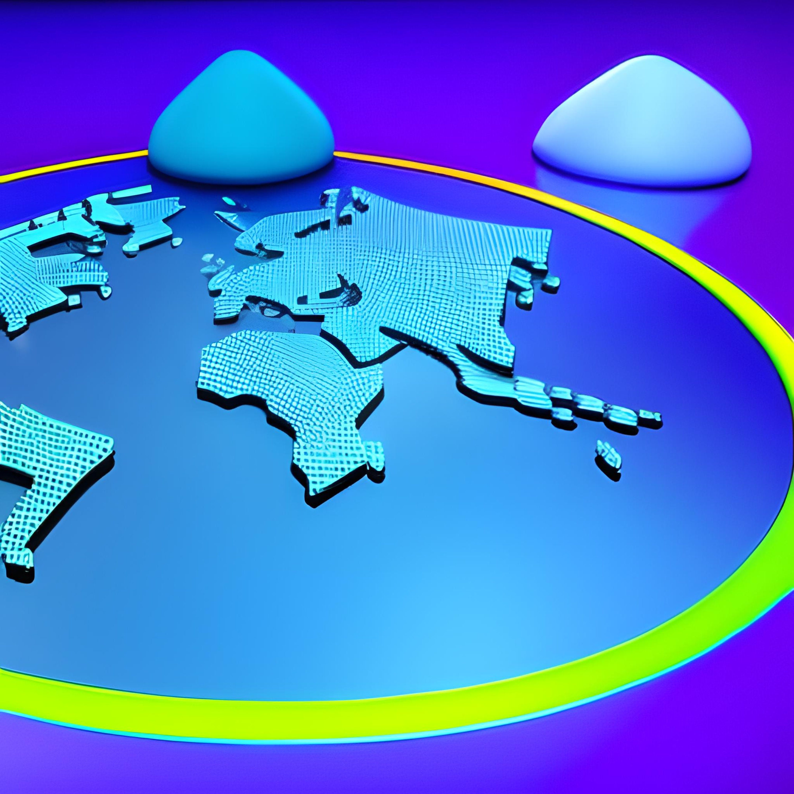 Digital Art the Flat Earth Map 3D Render Indigo Instant Download - Etsy