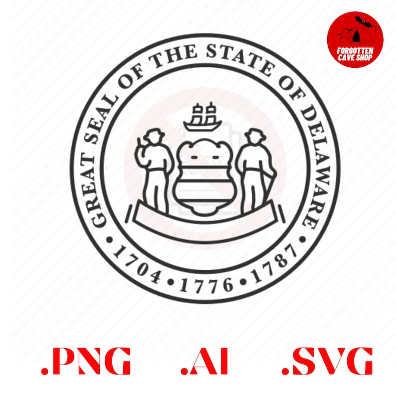 Delaware State Great Seal Logo Emblem Digital Vector .ai, .svg, .png - Etsy