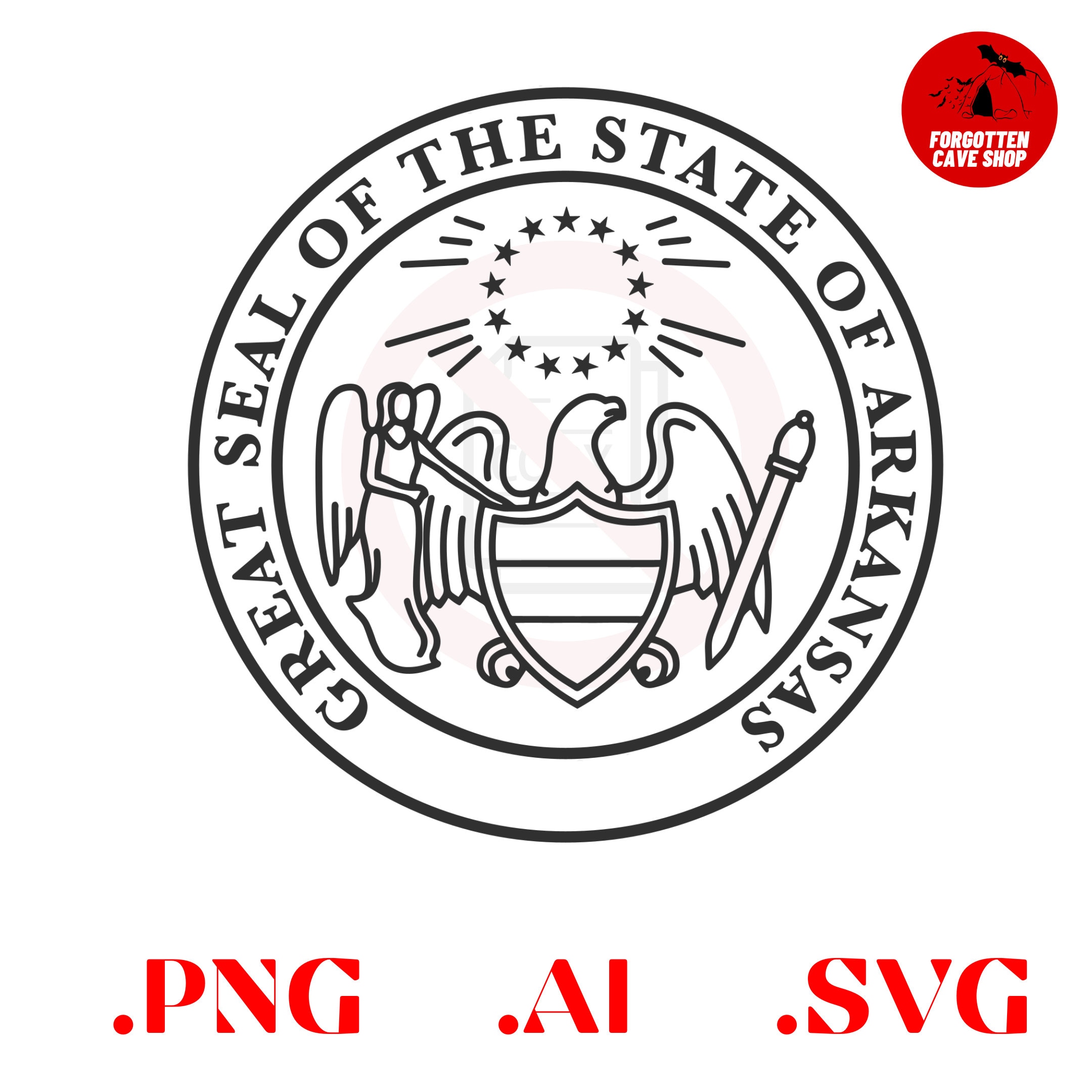 Arkansas State Great Seal Logo Emblem Digital Vector .ai, .svg, .png - Etsy