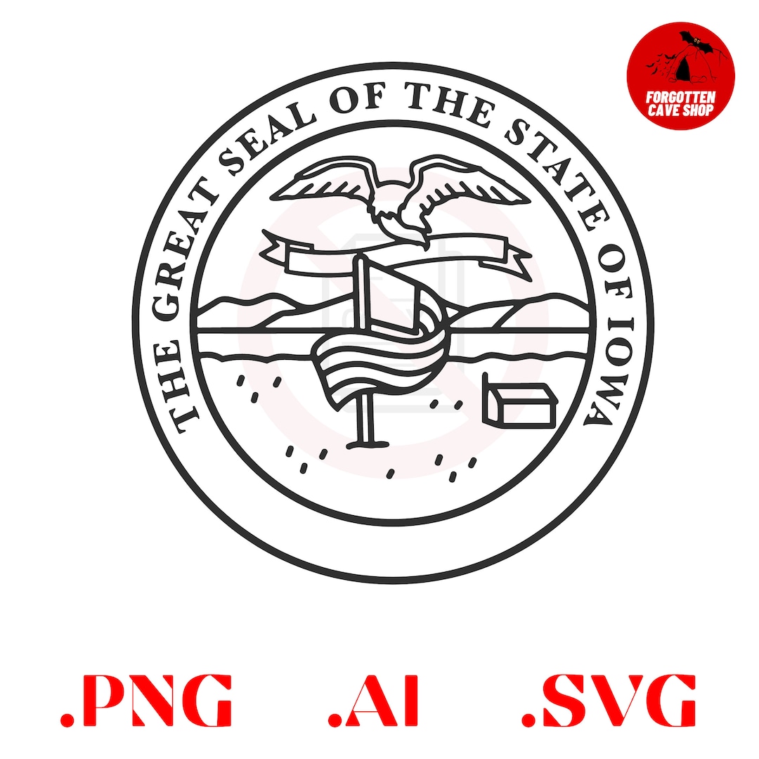 Iowa State Great Seal Logo Emblem Digital Vector .ai, .svg, .png - Etsy