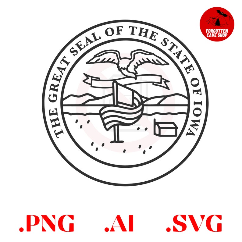 Iowa State Great Seal Logo Emblem Digital Vector .ai, .svg, .png - Etsy
