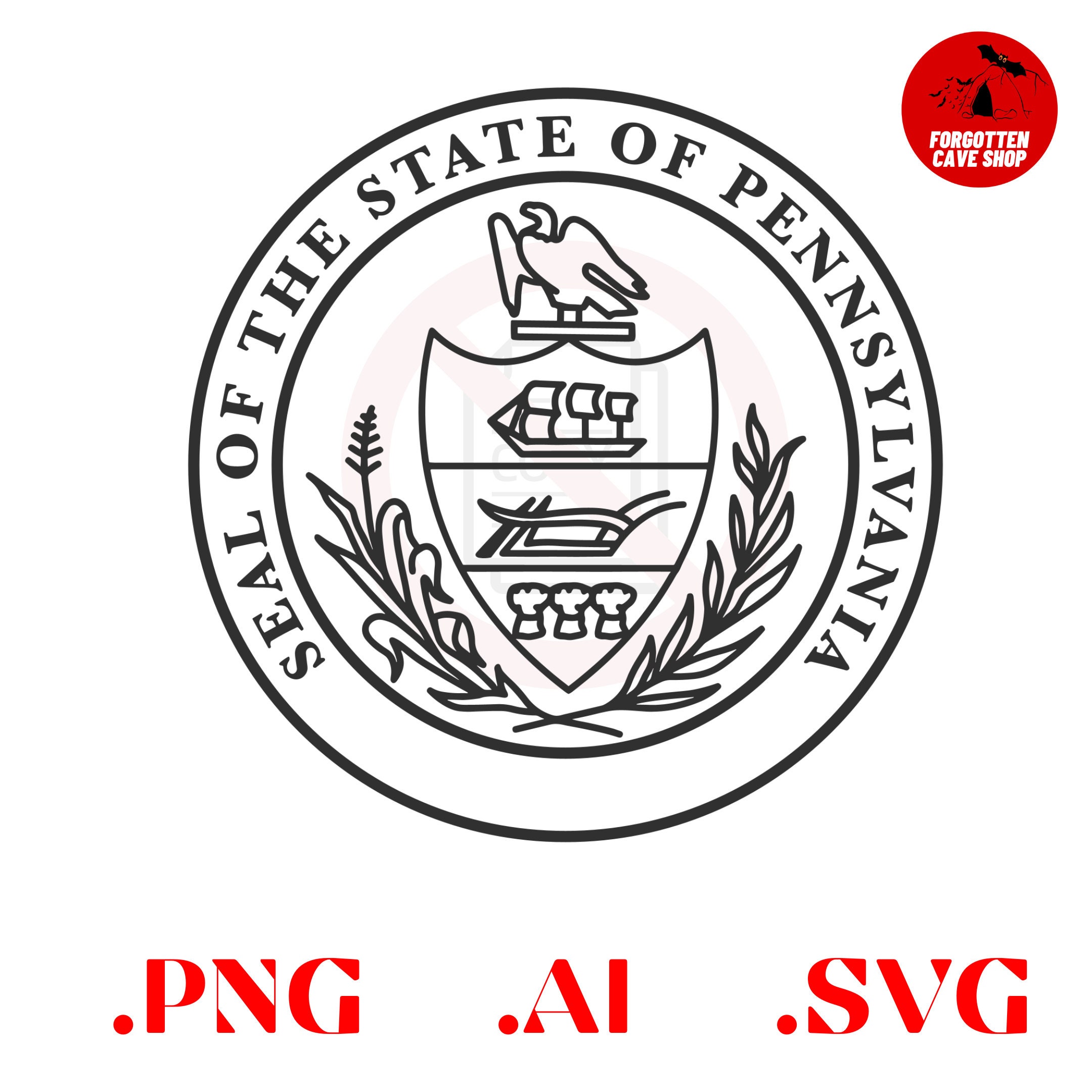 Pennsylvania State Great Seal Logo Emblem Digital Vector .ai, .svg ...