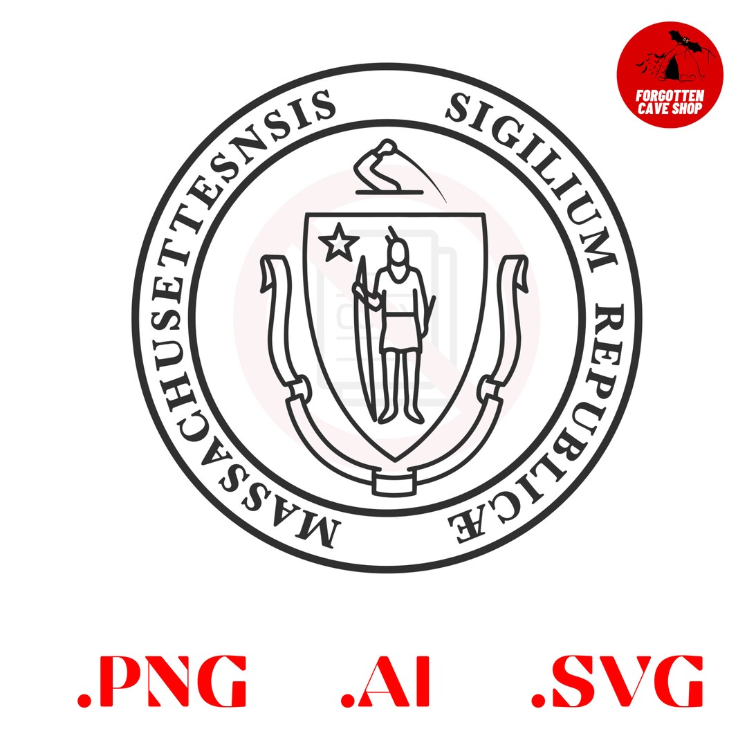 Massachusetts State Great Seal Logo Emblem Digital Vector .ai, .svg ...