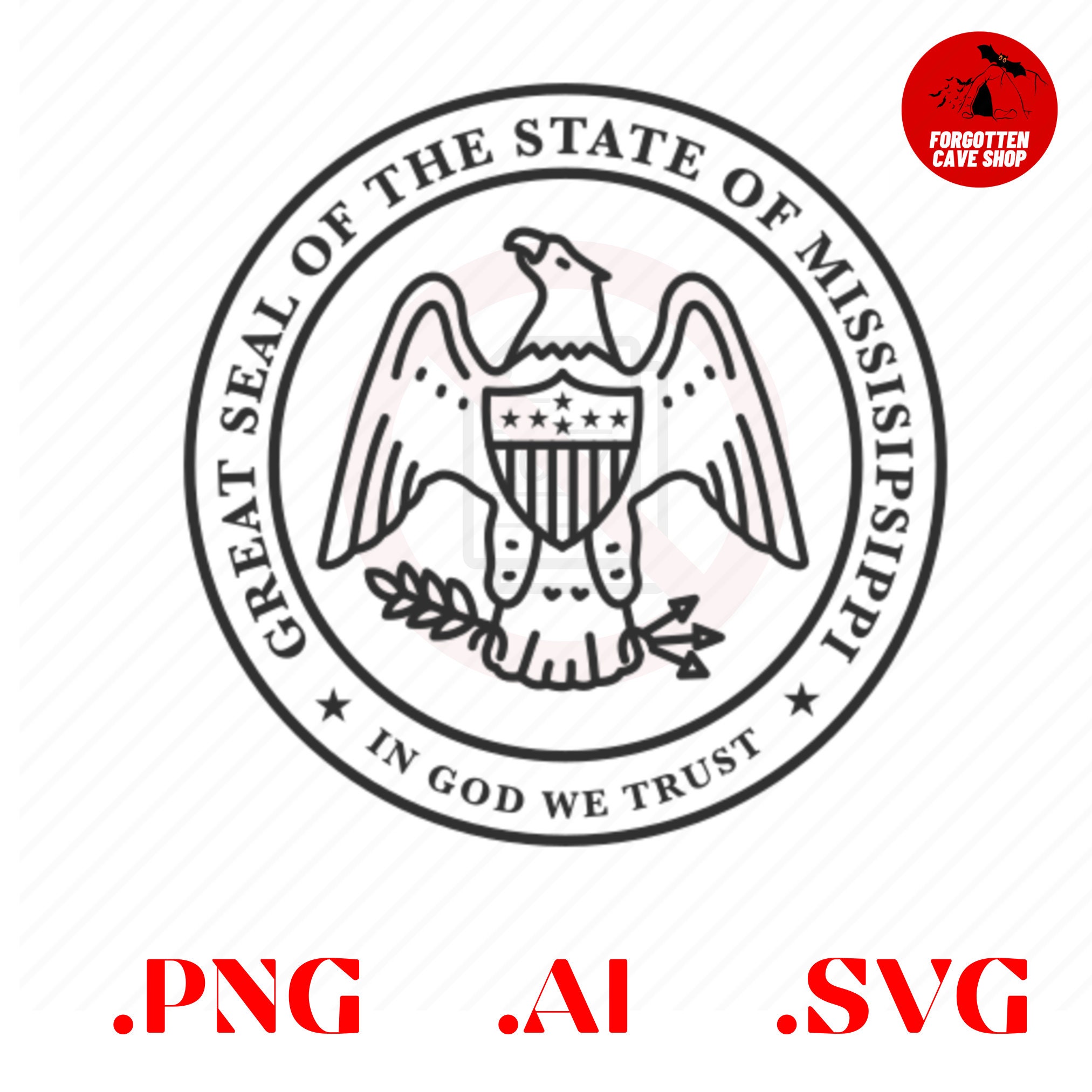 Mississippi State Great Seal Logo Emblem Digital Vector .ai, .svg, .png ...