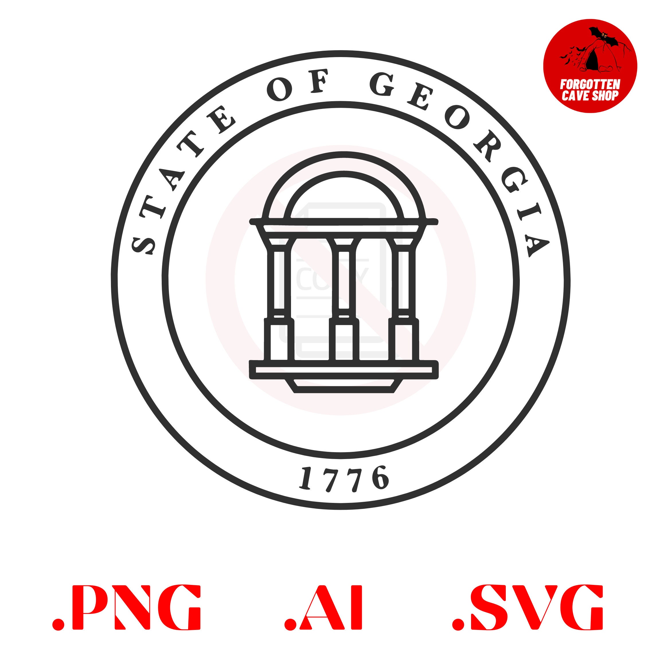 Georgia State Great Seal Logo Emblem Digital Vector .ai, .svg, .png - Etsy