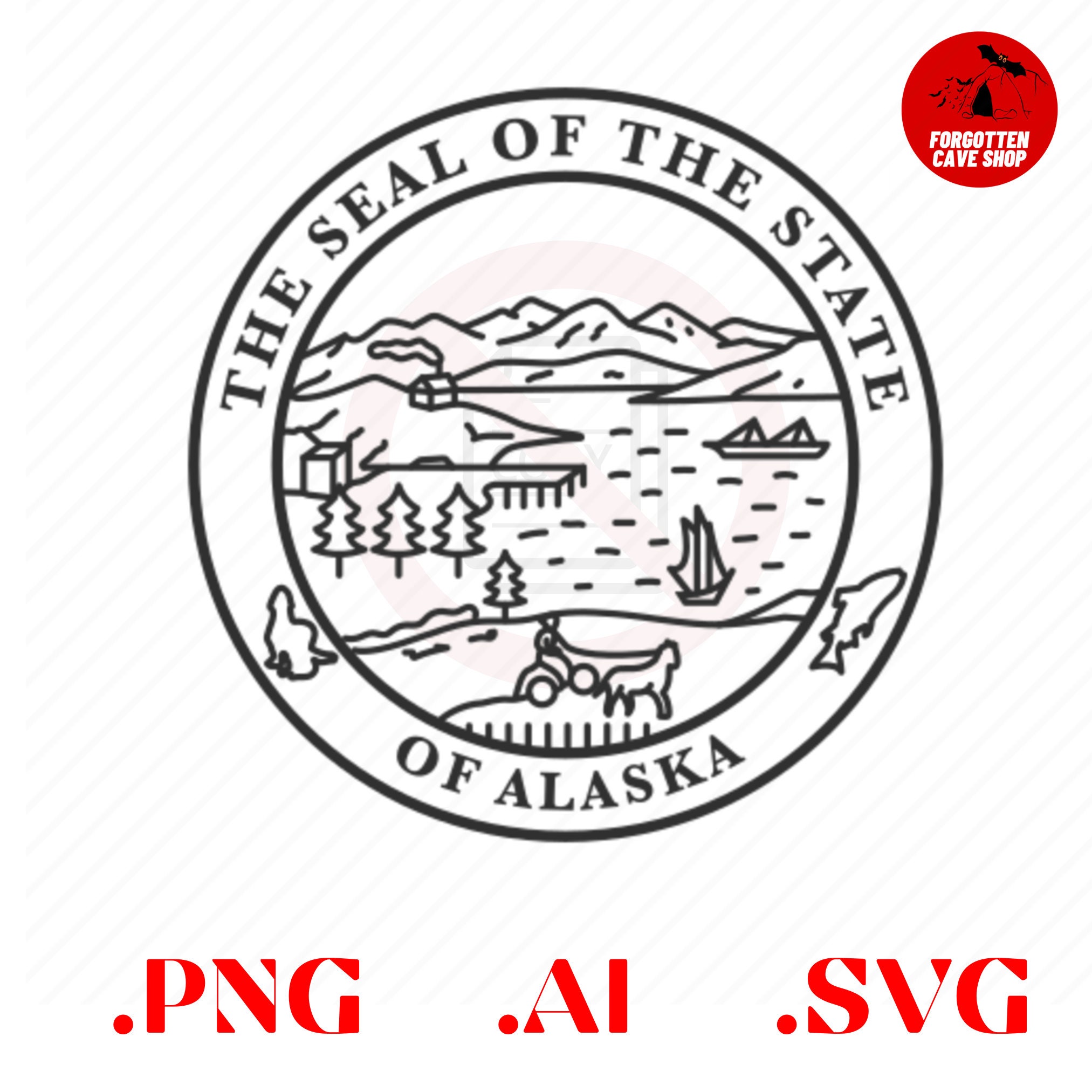 Alaska State Great Seal Logo Emblem Digital Vector .ai, .svg, .png - Etsy