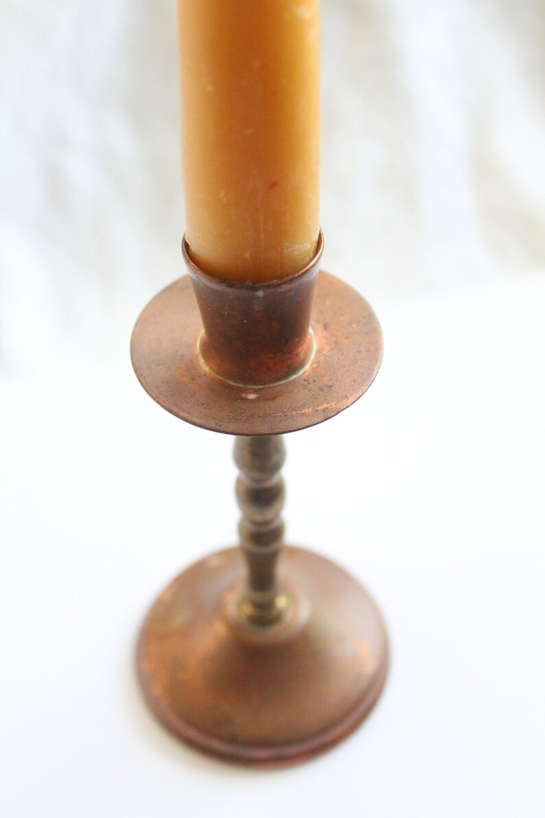Vintage Copper Spindle Candle Stick - Etsy