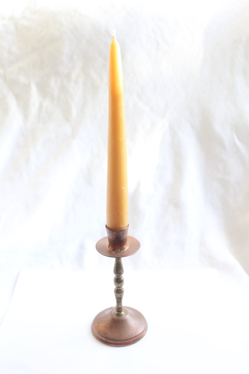 Vintage Copper Spindle Candle Stick - Etsy