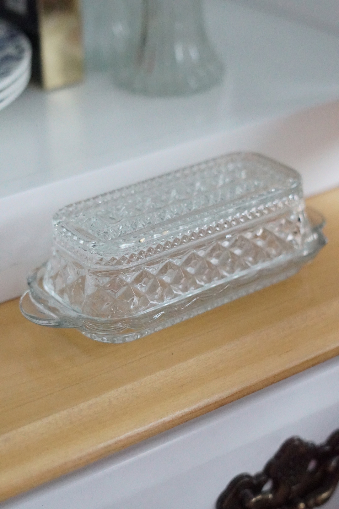 Vintage Cut Glass Butter Dish With Lid: Crystal Butter Dish - Etsy