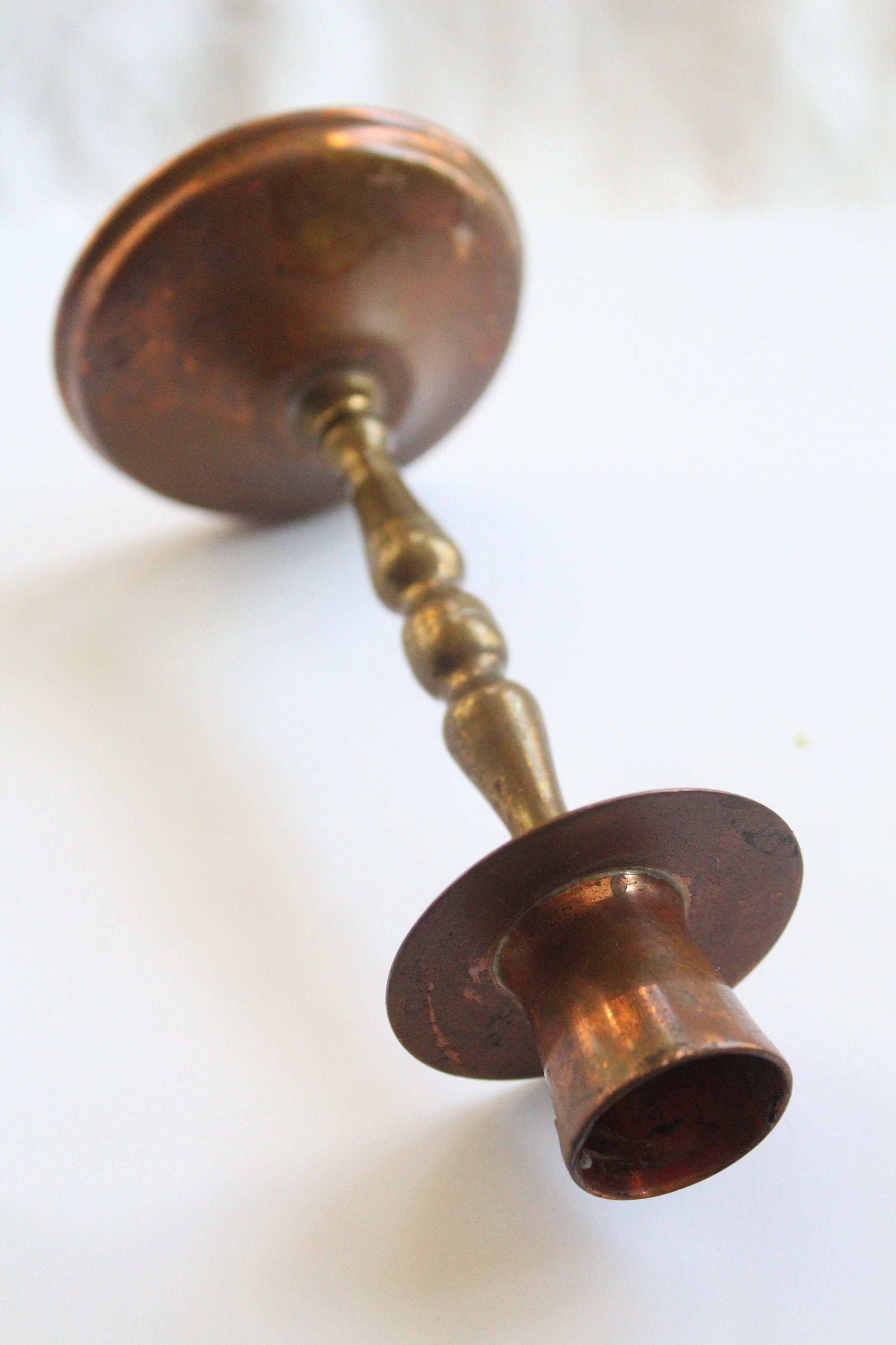 Vintage Copper Spindle Candle Stick - Etsy