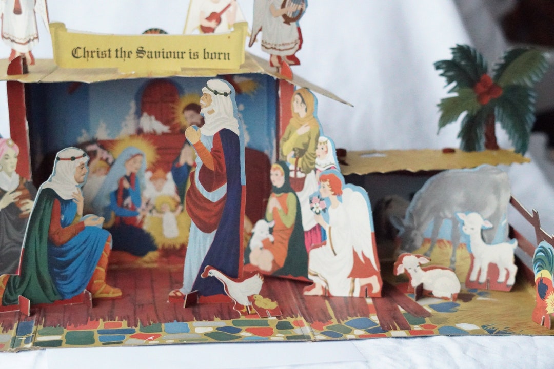 Vintage Fold Out Christmas Book: Paper Doll Nativity, Children's Advent ...