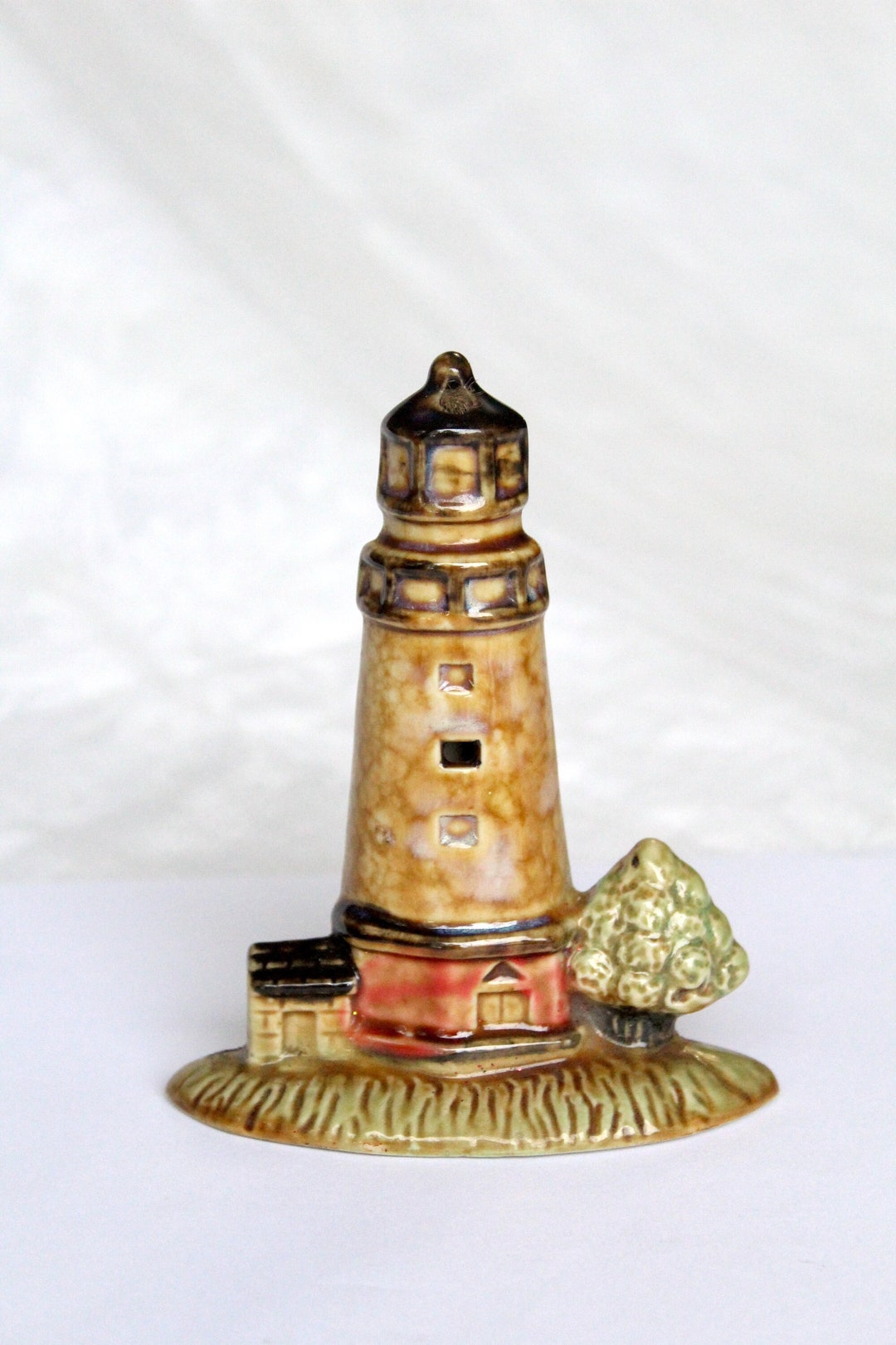 Vintage Porcelain Lighthouse Figurine: Coastal Marine Beach Cottage ...