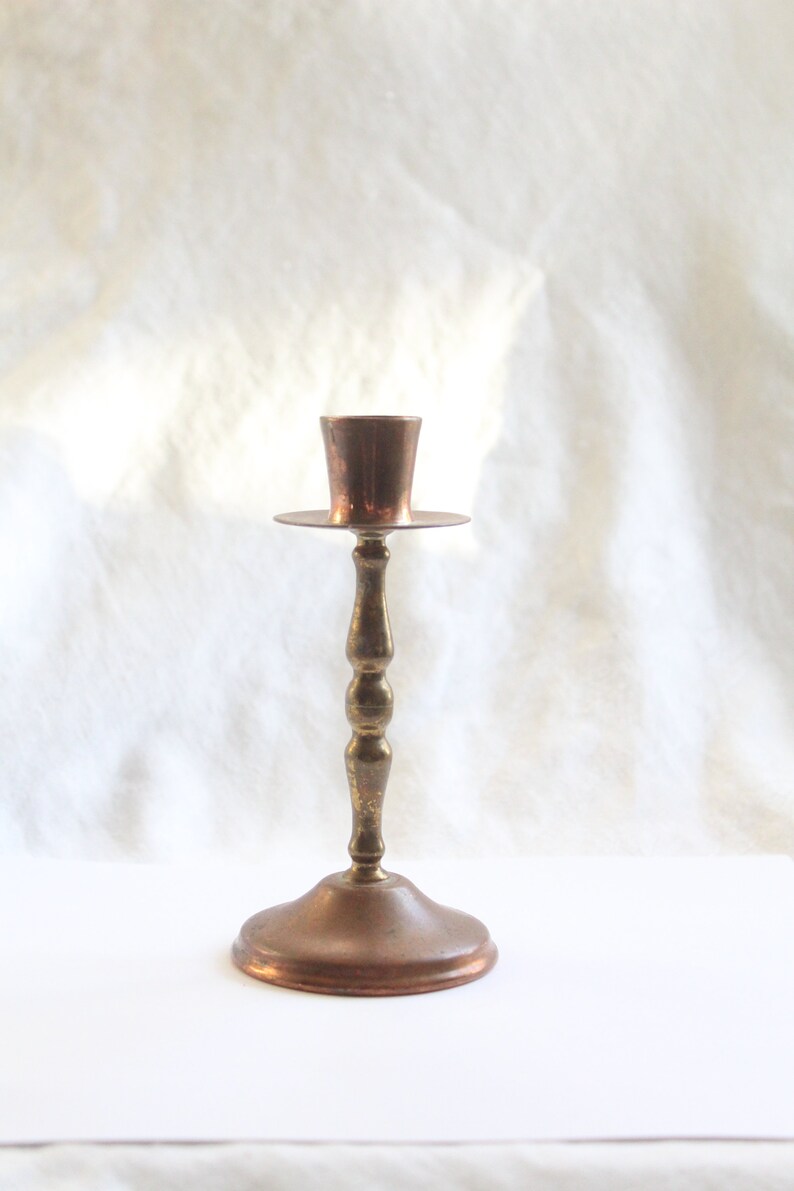 Vintage Copper Spindle Candle Stick - Etsy
