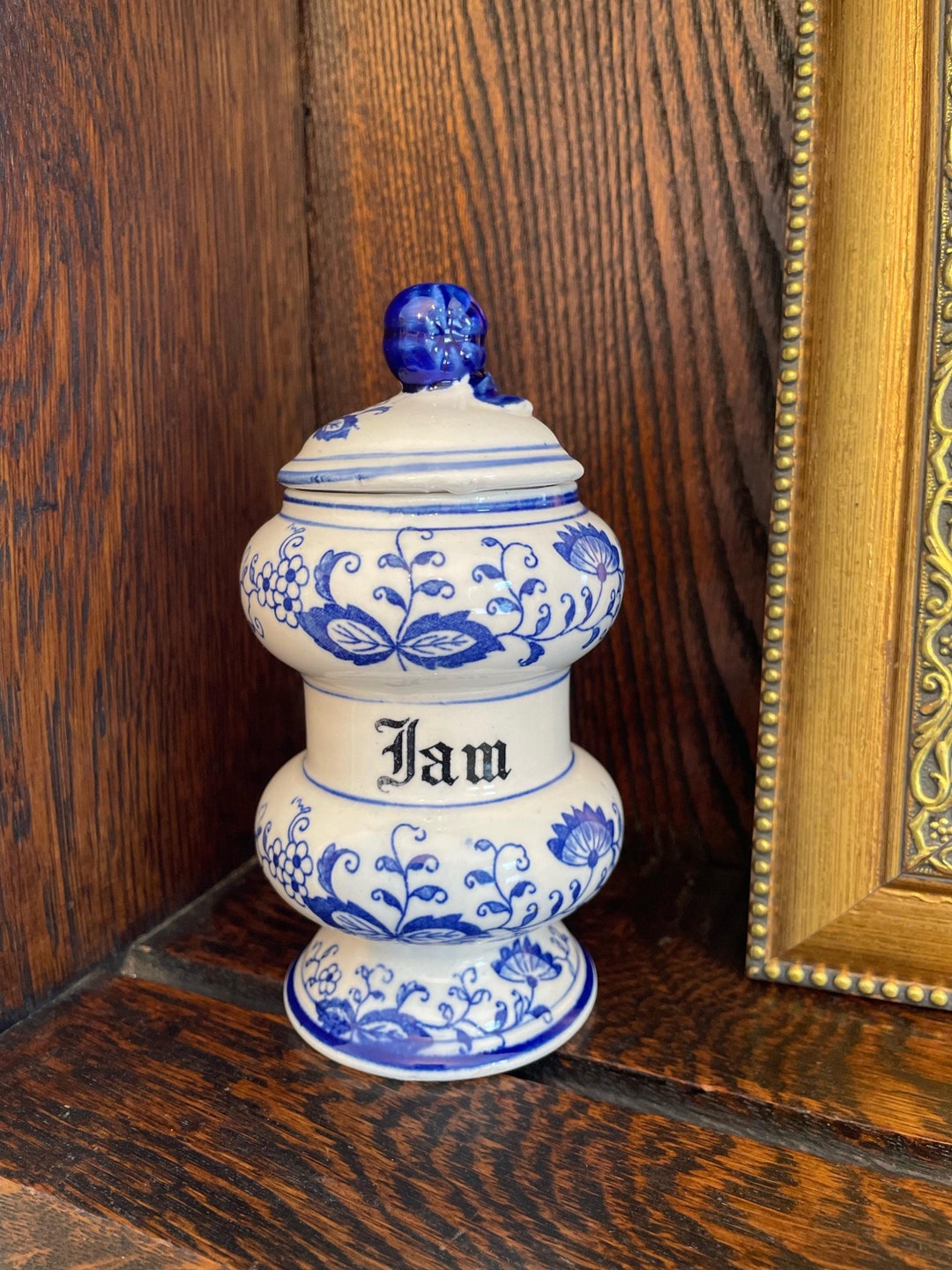 Webb Blue Onion Jam Jar: Vintage Blue and White - Etsy