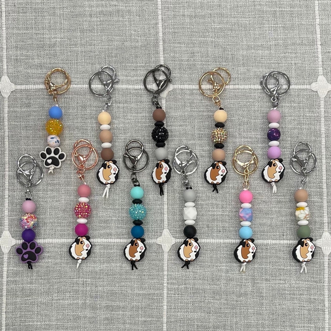 Guinea Pig/pet Themed Silicone Bead Keychains - Etsy