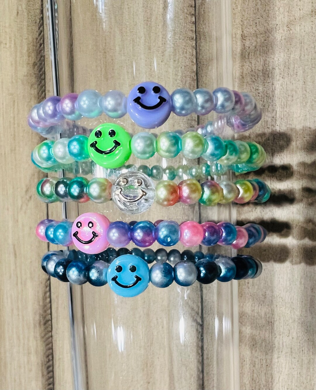 Custom Smiley Face Bracelet | Ombré | Smiley Face | Personalized ...