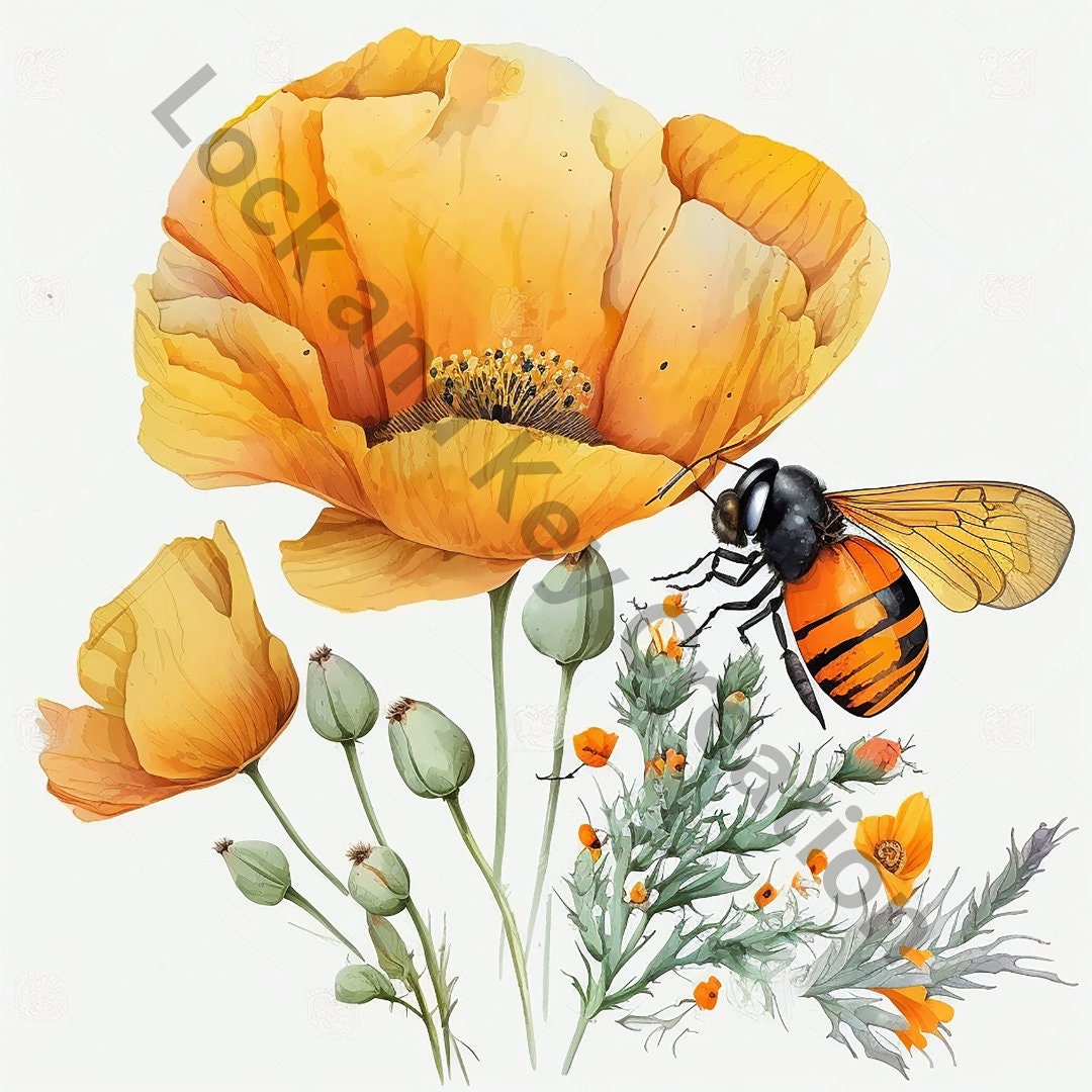 Watercolor Floral Poppy Clipart Spring Flowers Spring Floral, PNG ...