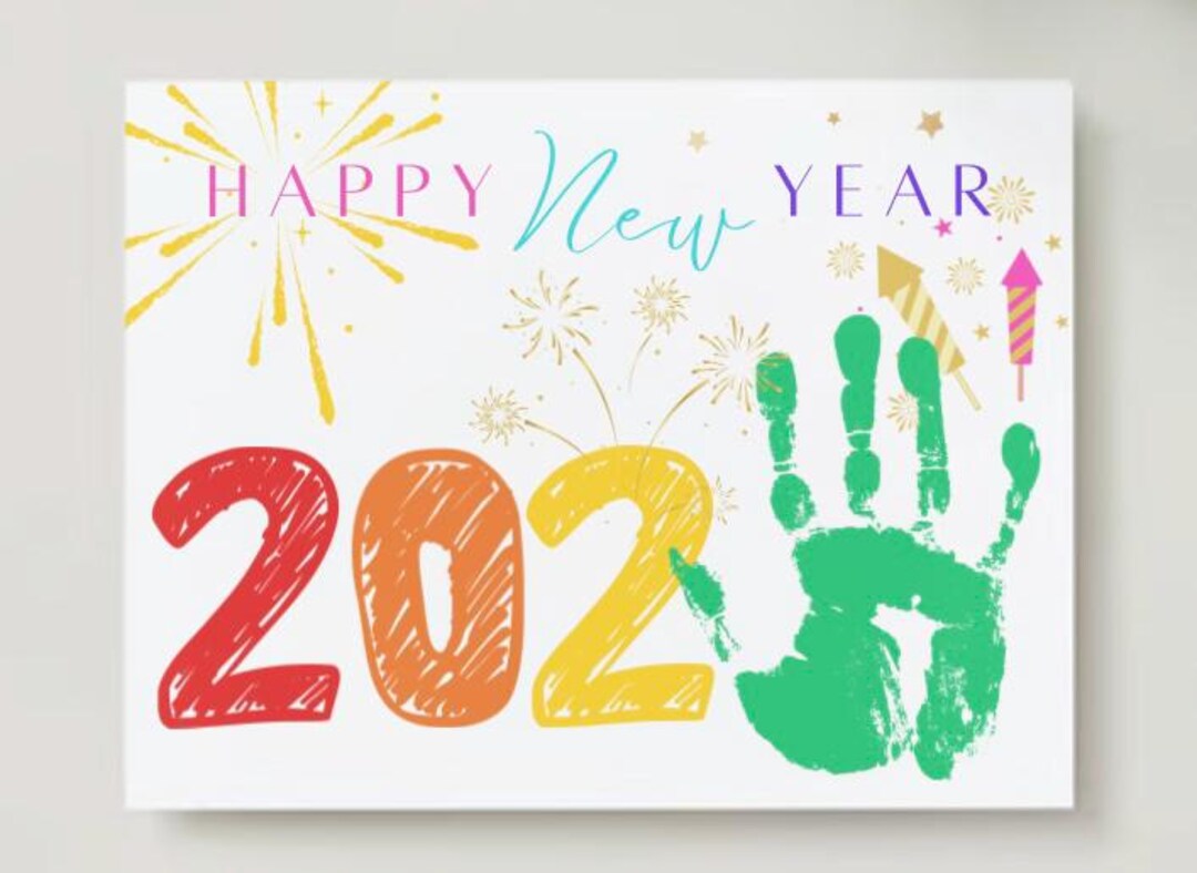 2025 New Year Handprints, Baby Toddler, Preschool, Kids Art Crafts ...