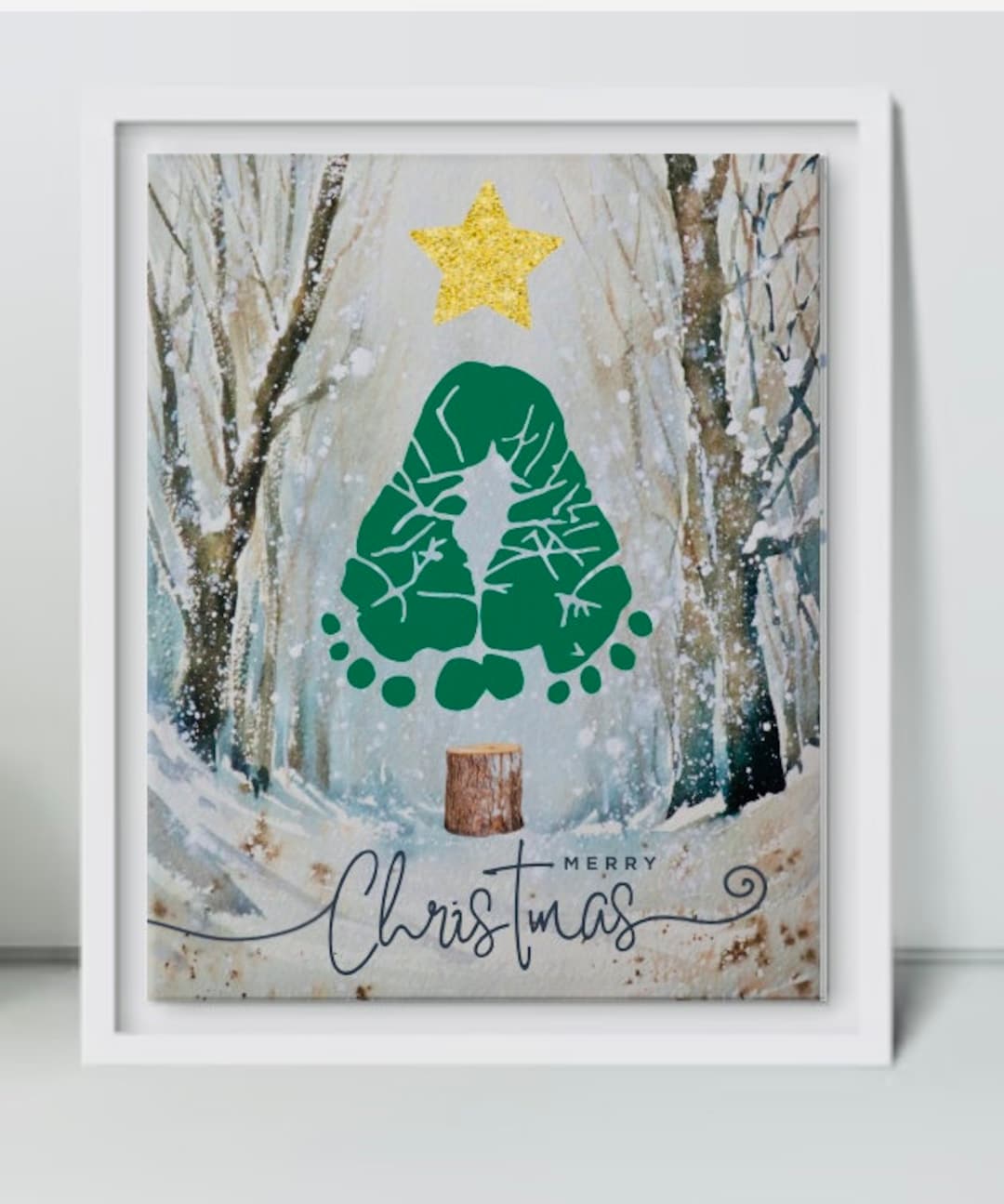 Christmas Tree Footprints, Christmas Card, Wall Decor, Digital Print ...