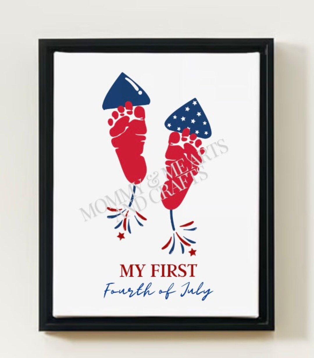 My First Fourth of July, Baby Fireworks Footprints Keepsake, Footprint ...