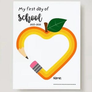 First Day of School Handprint Art: Pencil Keepsake Printable - Etsy