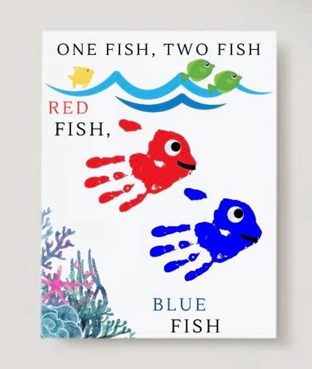 Dr. Seuss Handprint Craft: One Fish Two Fish Activity - Etsy
