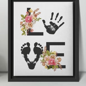 Love Handprint Art, Footprint Love, Gift From Baby, DIY Craft Card Art ...