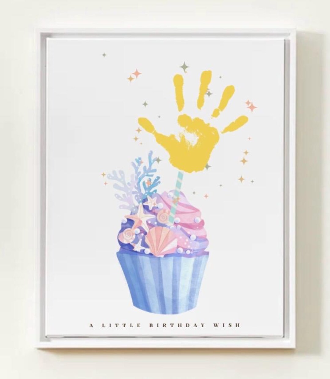 Happy Birthday Cupcake Handprint Craft, Birthday DIY Handprint Card ...