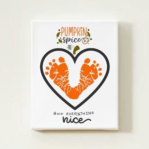 Pumpkin Footprints Craft, Fall Footprints Art, Fall Craft for Kids ...