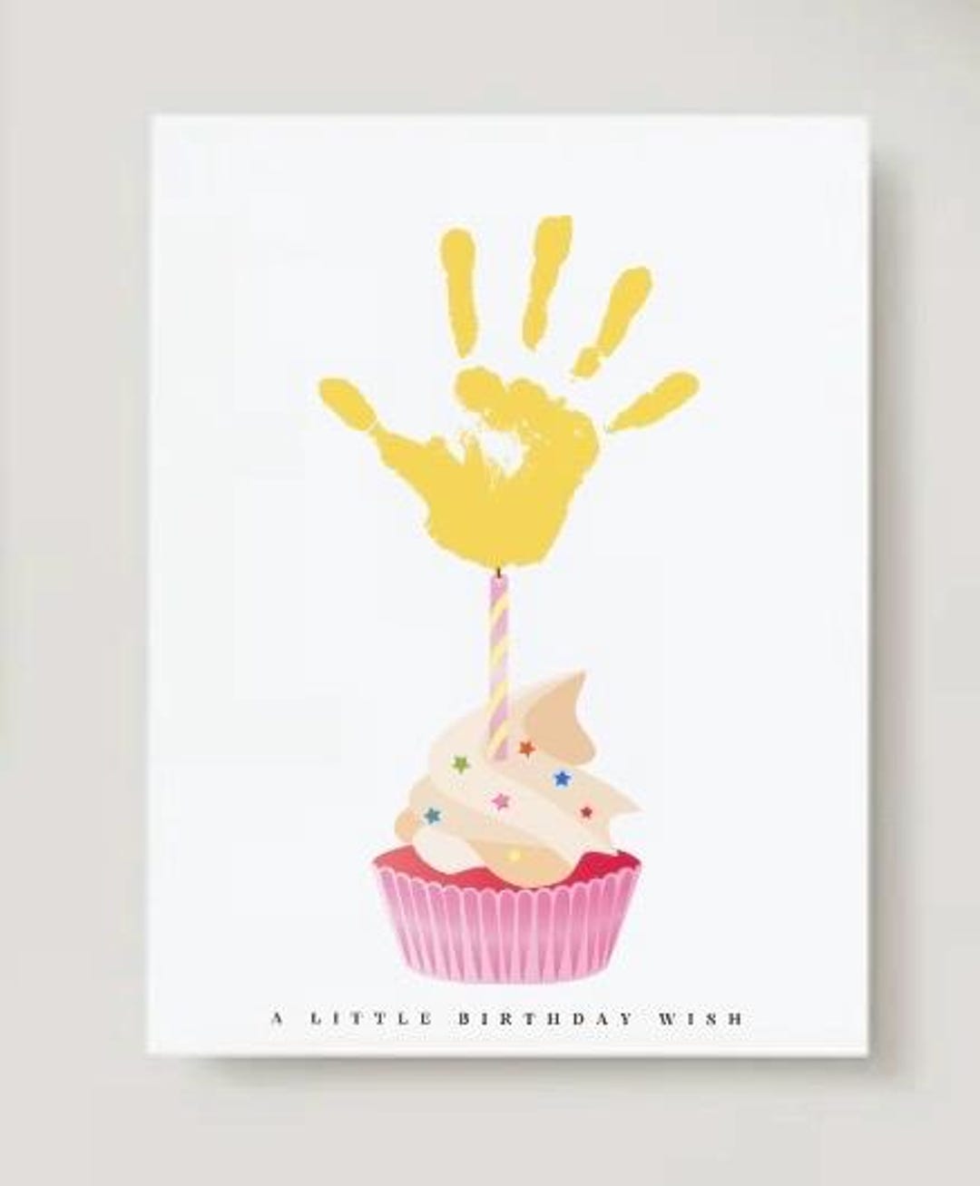 Happy Birthday Cupcake Handprint Craft, Birthday DIY Handprint Card ...