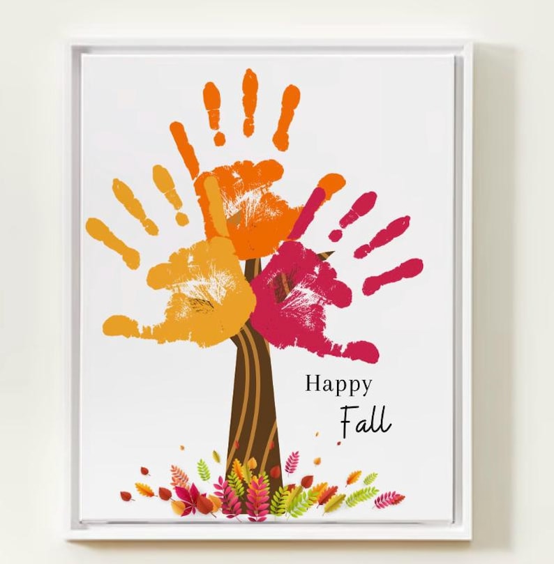 Fall Tree Handprint Craft, Fall Handprint Art, Fall Craft for Kids ...