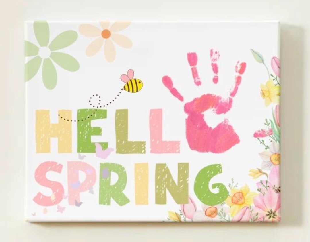 Hello Spring Handprint, Spring Handprint Craft, Kids Craft Activity ...